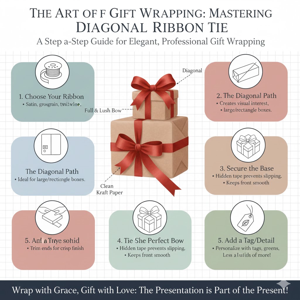 How to Tie Ribbon on a Gift Box Diagonally